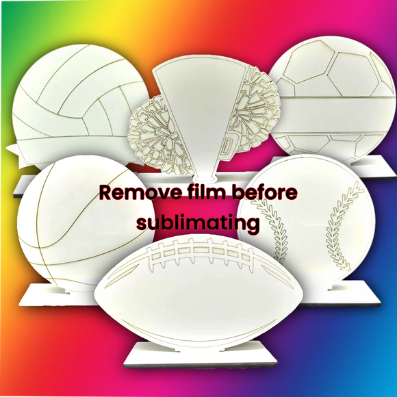 Sublimation mdf sports stand with engraved lines – We Sub’N