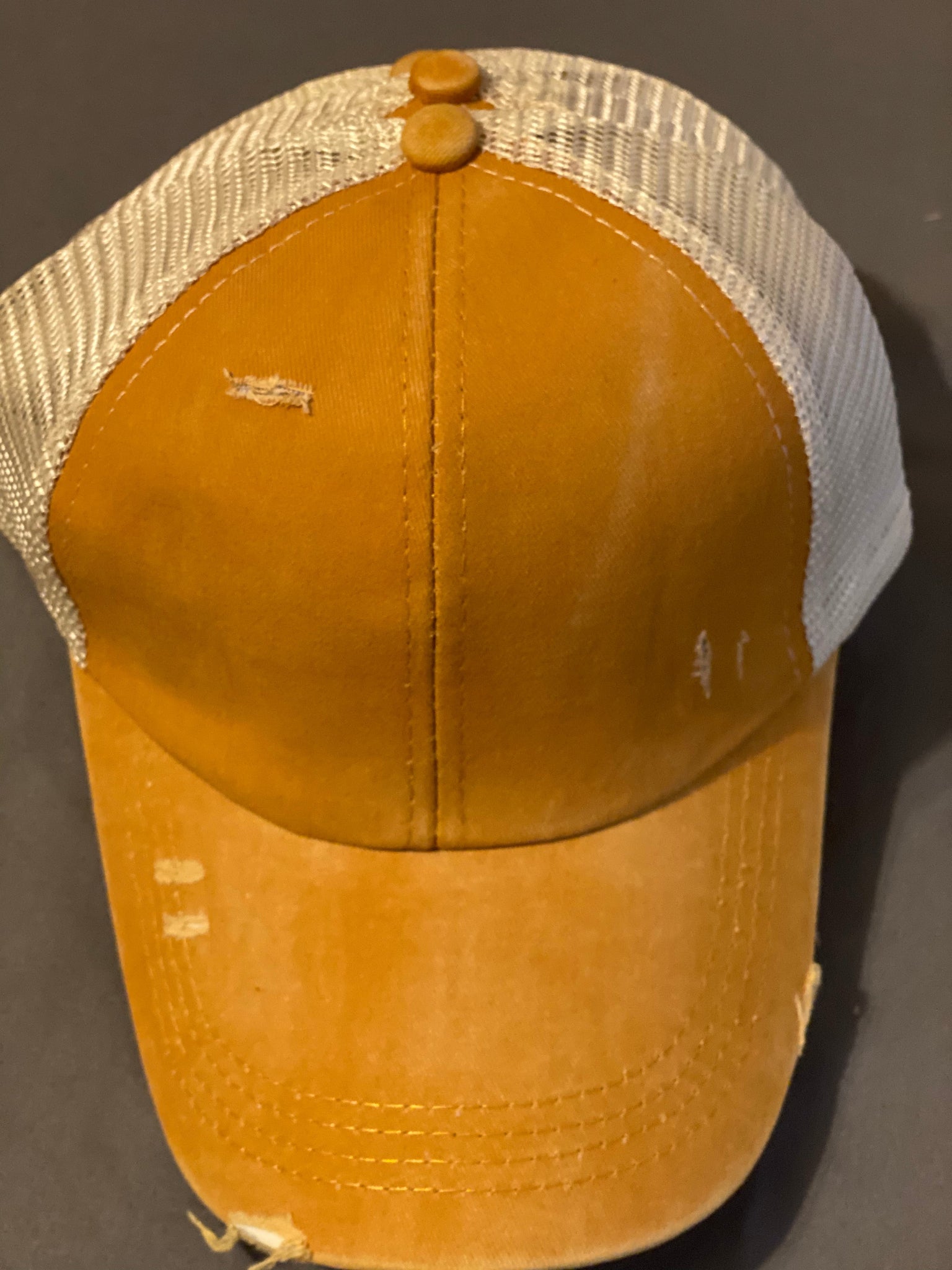 Distressed Ponytail baseball cap (WITH FREE PATCH) – We Sub’N