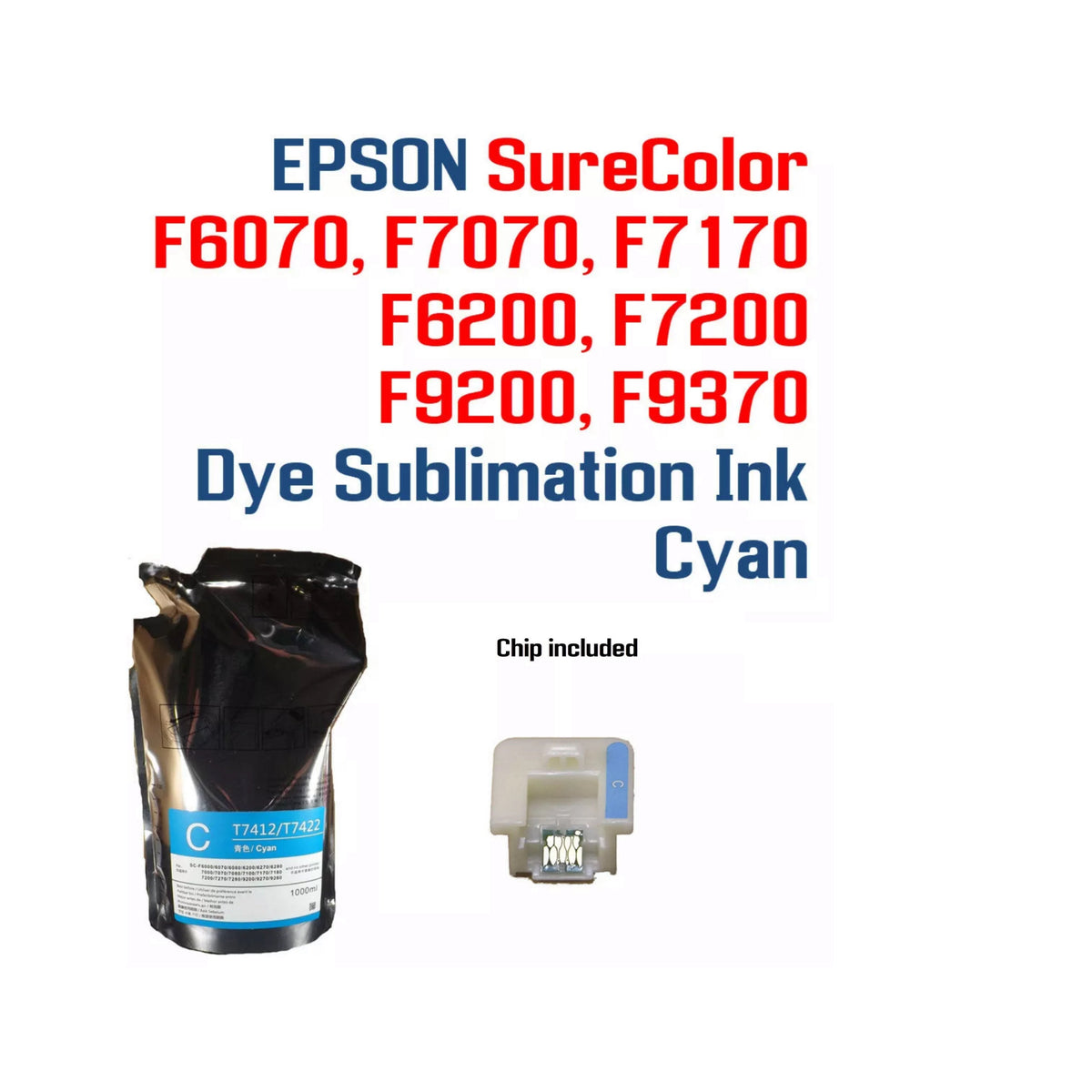 Dye Sublimation Ink - For Epson SureColor Printers (F6070 F7070 F7170 ...
