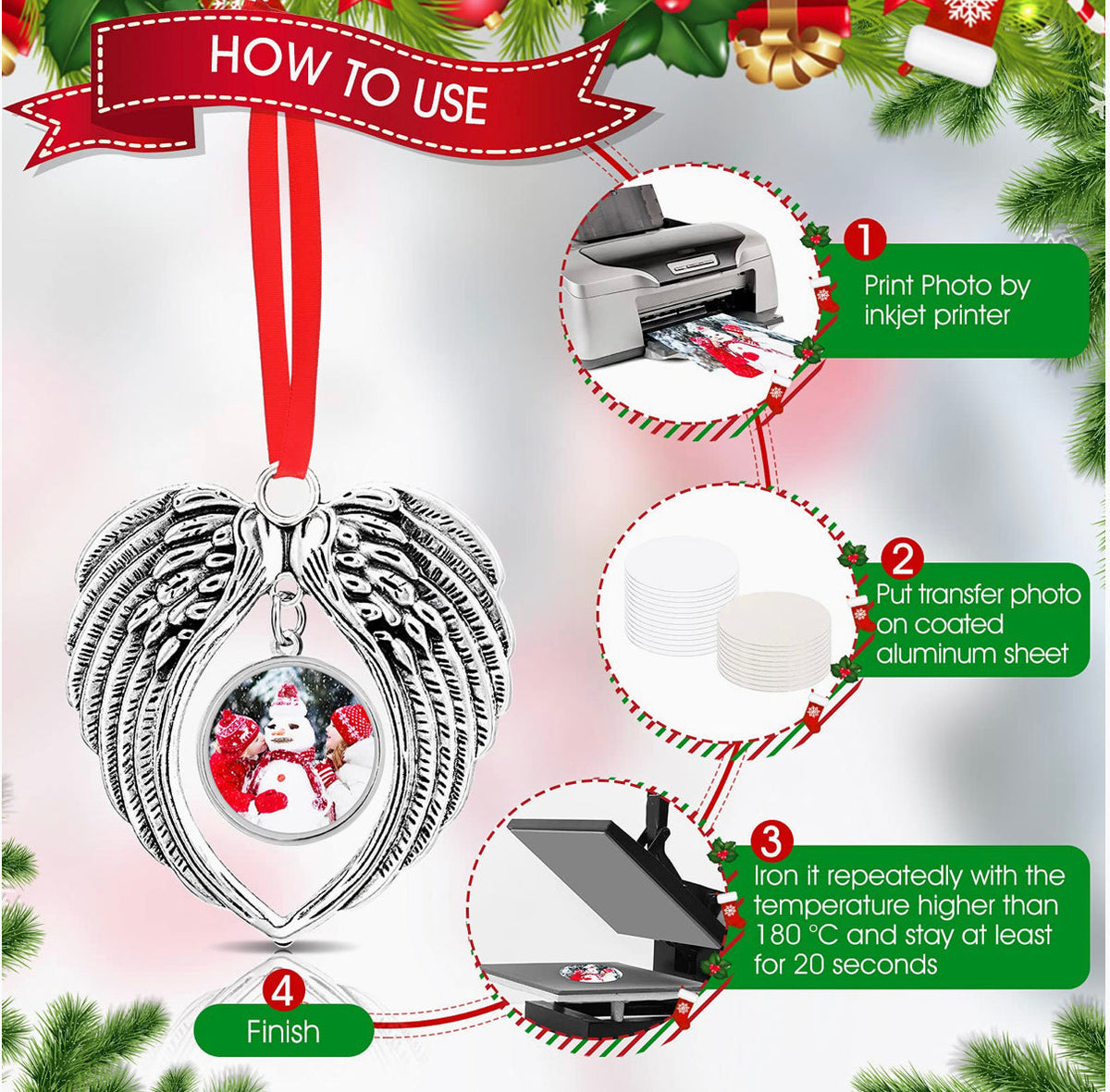 Sublimation METAL Ornament Angel Wings Shape – We Sub’N
