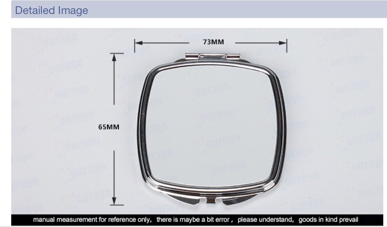 Sublimation Compact Mirror (Blank) set of 10 – We Sub’N